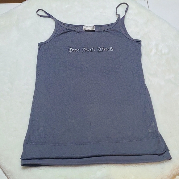 One Bad Bitch | Tops | One Bad Bitch Tank Top Grey Shear Leopard Print ...